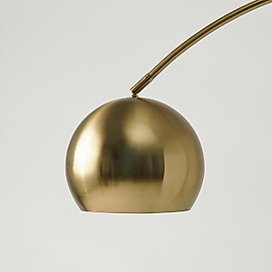 Brightech Olivia Floor Lamp, Arc Lamp for Living Rooms, Standing Lamp with LED Light Bulbs for Bedroom Reading, Great Living Room Décor, Tall Lamp for Offices – Brass/Gold