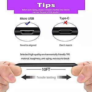 10ft Charger Cord Compatible for Fujifilm INSTAX Share SP-2 SP-3 Mini Link, Instax Mini Link 2, Polaroid Zip, HP Sprocket, Polaroid Mint, Kodak Mini/Printomatic, Lifeprint Canon Ivy Photo Printer