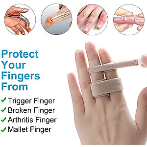 Finger Buddy Wraps, 12 PCS Finger Loops Tapes for Broken, Jammed, Swollen Finger or Dislocated Joint, Splints Brace for Pinky Ring Middle Index Trigger Finger, Toe Strap Bandage