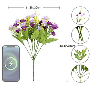 STYLIFING Fake Flowers for Vase, 8 PCS Artificial Flowers Faux Daisy Silk Flowers for Home Decor Indoor No Fade Artificial Plants Home Garden Porch D¨¦cor (Light Purple)