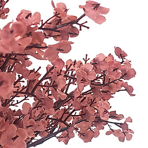 Hukidoy Babys Breath Fabric Cloth Artificial Flowers 6 Bundle European Fake Silk Plants Decor Wedding Party Decoration Bouquets Real Touch DIY Home Garden (Fall Pink)