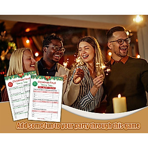 Christmas Feud Games, Feud Trivia Quiz, Party Games for Adults, Family Activities, Baby Shower Game, 30 Feud Cards and 3 Fast Money Round Cards, Winter Party Supplies-LQ5