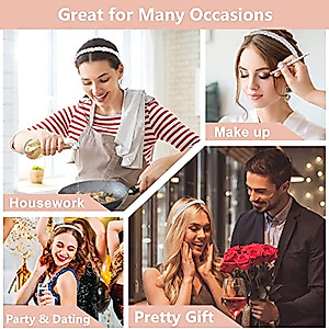 bodbop XINGZHE Crystal Hair Band for Women Headband Fashion Hair Bands Girls Beads Head Hoop Clips Metal Beaded Hairband Beauty Care Elegant Bling Headwear Accessory Wedding Bride