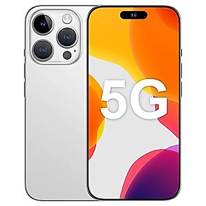 WV LeisureMaster A14 Pro Max 5G Unlocked Smartphone - 6GB+128GB Fully Unlocked Cell Phone for Android 11, 7.3" ,7300mAh, 50MP+108MP Dual Camera（White）