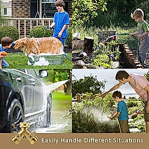 Brass Garden Hose Splitter 2 Way, Heavy Duty Brass Hose Y Splitter, 3/4" Garden Hose Connector, Hose Spigot Adapter with 2 Valves, 2 Extra Rubber Washers