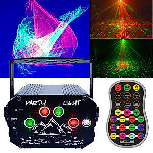 Birthday Gift Party Decorations Lights, Portable Mini Disco Ball DJ Stage Light - with Amazing Northern Lighting, Remote Control Sound Activated Projector Strobe Light for Indoor Rave Home Xmas Show