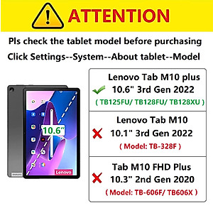 Maomini for Lenovo Tab M10 Plus 3rd Gen Case 10.6 Inch 2022 (Model: TB125FU / TB128FU / TB128XU),Kickstand Shockproof Cover (Blue)