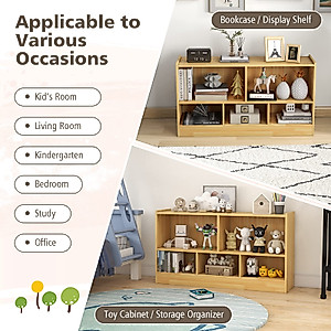 IFANNY Toy Storage Organizer, 2-Tier Kids Bookshelf, 5 Cube Kids' Bookcases, Cabinets & Shelves, Wooden Toy Shelf Organizer, Small Book Shelf for Kids Rooms, Playroom, Classroom, Nursery (Burlywood)