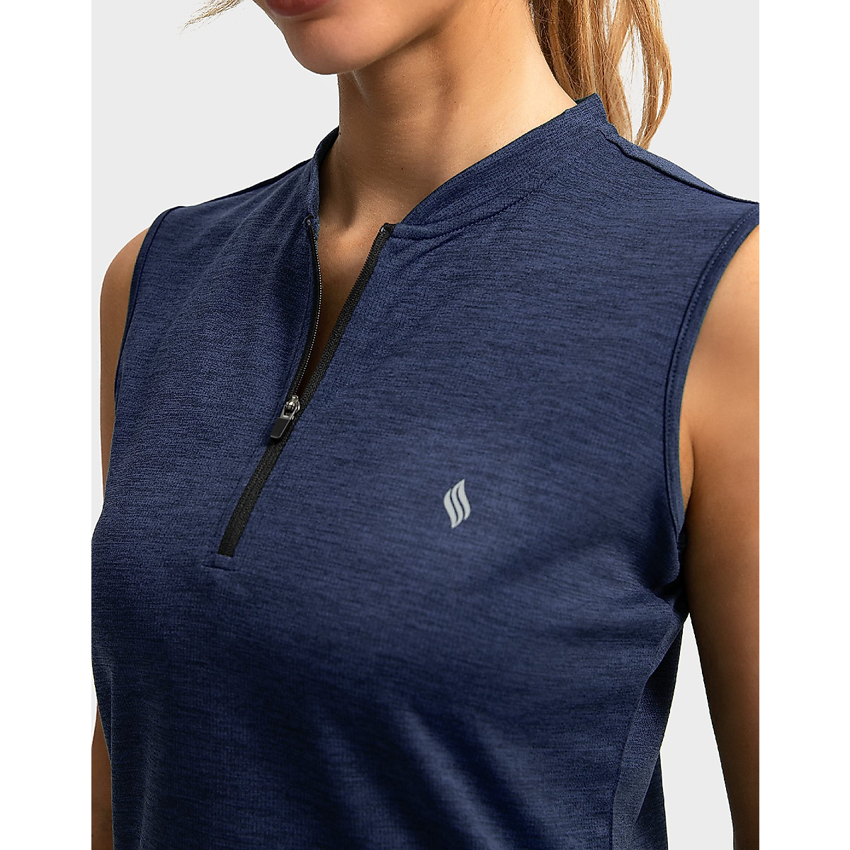 SANTINY Women's Sleeveless Golf & Tennis Polo Shirt - Quick Dry, Lightweight Tank Top (Navy, S)