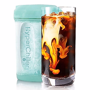 HyperChiller HC1 Patented Iced Coffee/Beverage Cooler, NEW, IMPROVED,STRONGER AND MORE DURABLE! Ready in One Minute, Reusable for Iced Tea, Wine, Spirits, Alcohol, Juice, 12.5 Oz, Mint