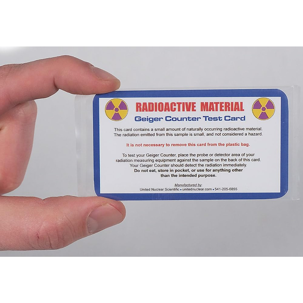 United Nuclear Geiger Counter Test Card