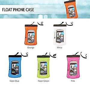 geckobrands Float Phone Dry Bag, Neon Blue - Floating Watertight Dry Bag Phone Pouch, Fits Most iPhone, Samsung Galaxy Models