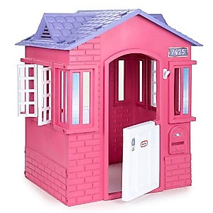 Little Tikes Cape Cottage House, Pink with Working Door, Working Window Shutters, Flag Holder, Easy Installation Process, For Kids 2-8 Years Old