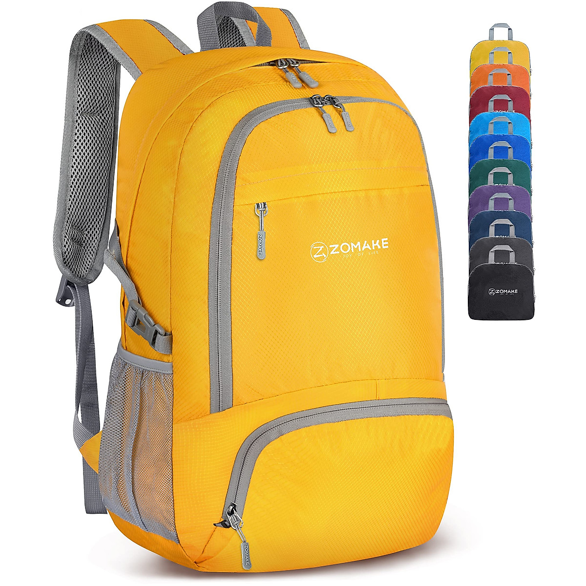 ZOMAKE Lightweight Packable Backpack 30L - Foldable Hiking Backpacks Water Resistant Compact Folding Daypack for Travel(Yellow)