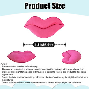 zhidiloveyou 2PCS 11.8" Lip Pillow Plush Pink Cute Hug Toy Soft Lip Shaped Decorative Cushion