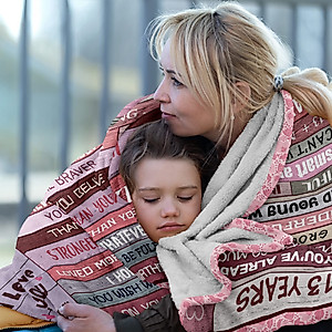 Joyloce Sweet 13th Birthday Gifts for Girls Blanket 60"x50", Sweet 13 Gifts for Girls - Best 13th Birthday Gift Ideas - Funny Gift for 13-Year-Old Girl - 13th Bday Party Decorations for Women Blankets