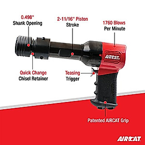 AIRCAT Pneumatic Tools 5300-B: Super Duty 0.498-Inch Shank Air Hammer 1,700 BPM - Kit with 4 Chisels