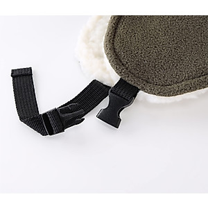 Connectyle Mens Fleece Beanie Hat with Ear Flap Warm Winter Hats with Brim Outdoor Fishing Skull Cap Army Green