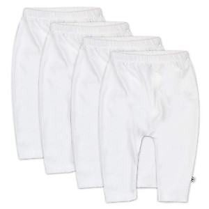 Honest Baby unisex baby Cuff-less Multi-pack Honest Organic Cotton Cuff Less Harem Pants Multi Pack 4 Pack Bright White 0 3 Months, Pure White, 0-3 Months US