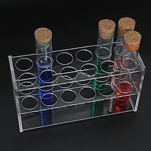 Incontesta Acrylic Test Tube Holder Rack, 2x6 Wells 12 Sockets for 50ML Test Tubes, Clear Acrylic Lab Stand Rack