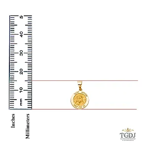 TGDJ 14k Yellow Gold Religious St. Anthony Pendant