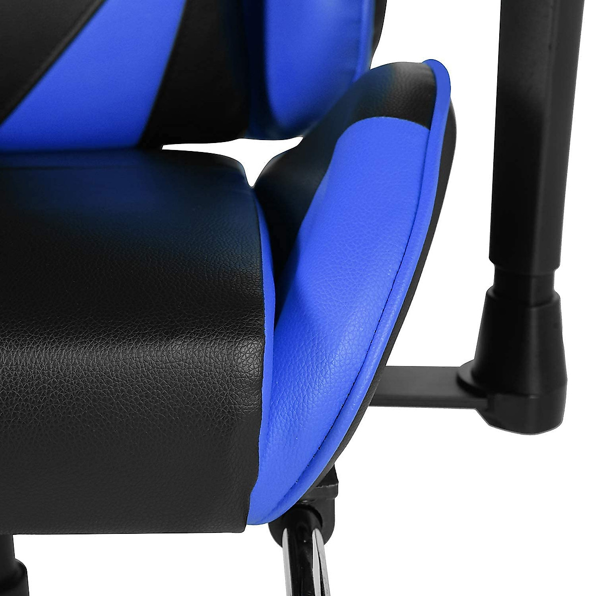 HOMEMAKE FURNITURE Gaming Chair, Racing Office Computer Game Chair, Ergonomic Game Chair, Racing Style with 90° Adjustable Reclining Chair and Retractable footrest, Blue and Black