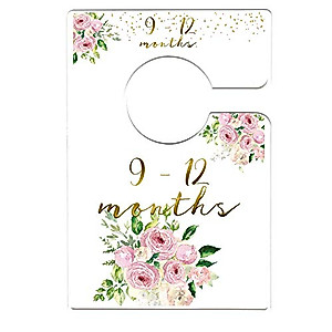 Mumsy Goose Nursery Closet Dividers Mauve Floral Baby Clothes Dividers Girl Grey Pink and Gold Closet Organizers