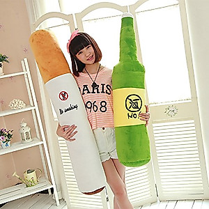 Unique Cigarette Plush Toy Cushion 80cm No Smoking Pattern Long Cylindrical Throw Pillow