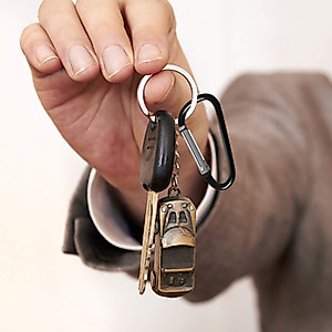 UPINS 100Pcs Carabiner Clips, Aluminum Locking Spring Hook Keychain D Shape Heavy Duty Buckle Pack Carabiners Clip Lock Snap Hooks Backpack Clip