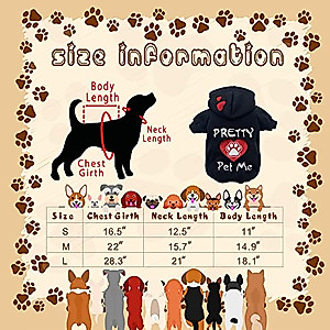 Funny Dog Hoodie for Small Dogs Boy Dog Clothes with Harness Hole Casual Embroidery Patterns Pretty Pet Me Dog Sweatshirt Medium Size Dog Girl (Large)
