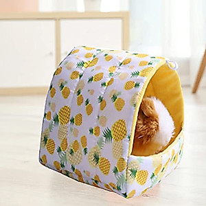 Heave Hamster Nest House Warm Winter Hamster House Large Space Small Pet Bed Hamster Guinea Pigs Cushion Bed Winter Small Animal Accessories Blue M