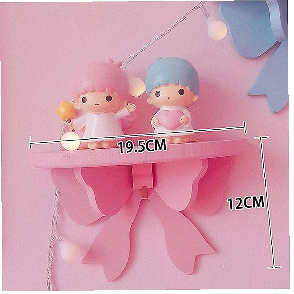 Froiny Princess Room Bow Shelf Cute Bow Decoration Rack Kids Room Wall-Mounted Storage Stand Birthday Wedding Decor