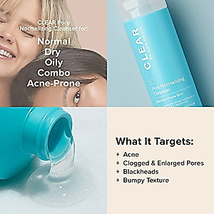 Paula's Choice CLEAR Pore Normalizing Cleanser, Salicylic Acid Acne Face Wash, Redness & Blackheads, 6 Ounce