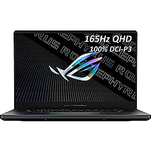ASUS ROG Zephyrus 15.6" QHD 165Hz IPS Gaming Laptop,AMD Ryzen 9 5900HS, NVIDIA GeForce RTX 3070, Wi-Fi 6, RGB Keyboard, Bluetooth, Eclipse Grey + 32GB SD Card (40GB RAM | 2TB PCIe SSD)