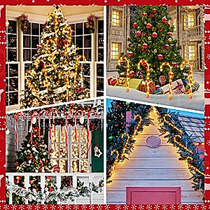 Zhengmy Pcs 21 Inch Christmas Cane Lights Christmas Pathway Markers Lights Christmas Outdoor Decorations Cane Lights with Stakes for Xmas Holiday Party Walkway Patio Garden Decor