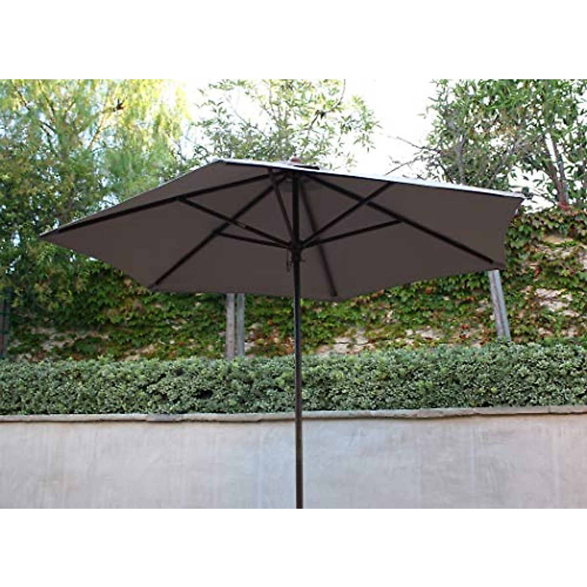Formosa Covers | Premium Quality Double Vented 9ft 6 Ribs Outdoor Umbrella Replacement Canopy - 30% Heavier Than The Rest - Taupe (Canopy Top Only)