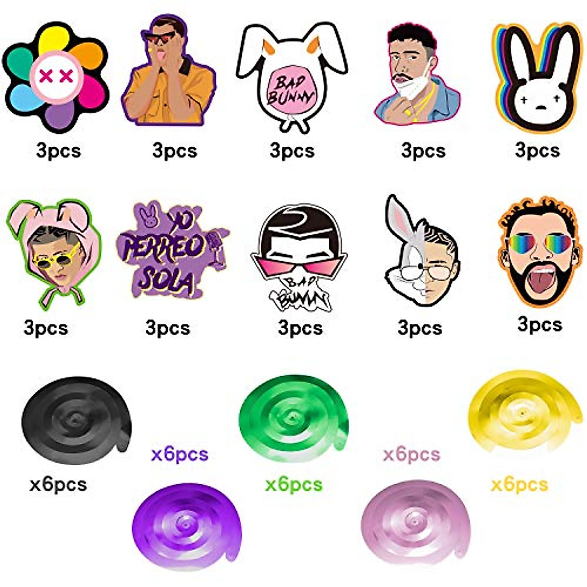 30Pcs Bunny Rapper Party Swirl Decoration Hanging Spiral Decor Whirl Streamers Toy Ceiling Decorations Birthday Party Ceiling Streamers Spiral Room Decoration Party Favors