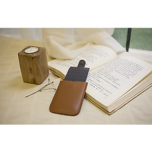 Allocacoc Slim wallet, DesignNest DAX wallet, Cascading pull-tab wallet, Hold upto 6 cards, small wallet, Card holder, Purse (Brown, Leather)