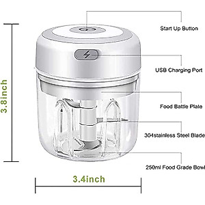 Electric Mini Food Chopper Small Food Processor with Spoon and Brush,Used for Onion Garlic Pepper Vegetable Meat Mincer/Grinder/Puree Food (pink)