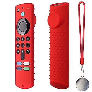 Remote Cover for TV Stick 3rd Gen 2021 /Stick 4k Max Silicone Case Anti-Slip Silicone Protective Case Silicone Sleeve with Magnetic tech(Red)