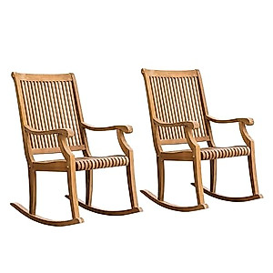 Cambridge Casual Montclair Teak Wood 2 Pieces Porch Rocking Chair Set