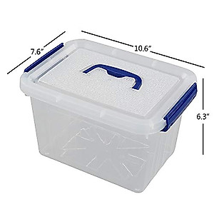 Ggbin 6 Quart Clear Latch Storage Box with Handle and Latches - 4 Pack