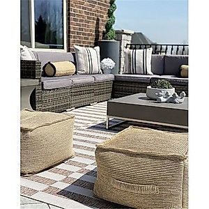 SAFAVIEH Outdoor Collection Eartha Modern Dark Grey Concrete Coffee Table (Fully Assembled)