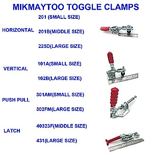MIKMAYTOO Push Pull Action Toggle Clamps 6 PACK 301AM Latch Anti-slip Hand Tool 110Lbs Holding Capacity Quick Release Clamp … (301AM)