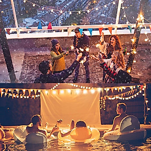 Svater Globe String Lights Outdoor, 25FT Led Patio Lights with 23pcs E12 Socket, 25Pcs G40 1W Clear Glass Bulbs String for Cafe Bistro Backyard Garden