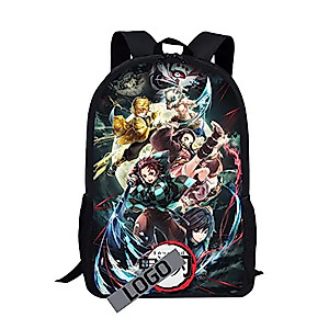 QIDOZVIY Anime Backpack Multifunction Book Bag with Side Pockets Durable Laptop Bag for Men Women Teen Boy Girl One Size