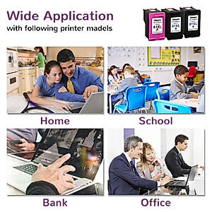 Inktopia 3 Pack Remanufactured Ink Cartridges Replacement for HP 61XL 61 XL (2 Black 1 Tricolor) Used in HP Officejet 4630 4632 4635 Deskjet 1010 2549 2540 3050 Envy 5530 4500 4501 Printer