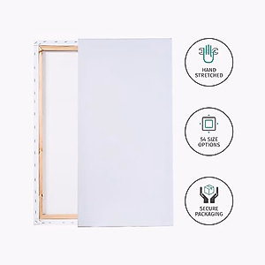 PIXY CANVAS Value Pack of 3 Stretched Canvas 24x36 inch, 1-1/2 (1.5) inch deep for Your Paintings/Artwork/Wall Art/Wall Decor (Pack of 3 Canvas, 24 x 36 inch, Landscape)