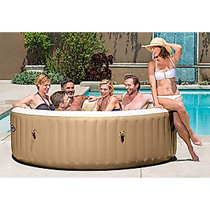 INTEX 28427E PureSpa Bubble Massage, Inflatable Spa Set, Tan, 6-Person