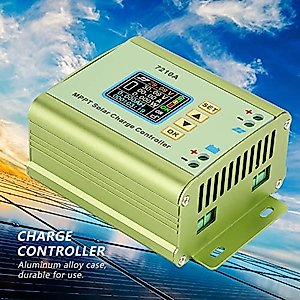 Akozon Solar Charge Controller LCD Display MPPT Solar Panel Charge Controller for Lithium Battery